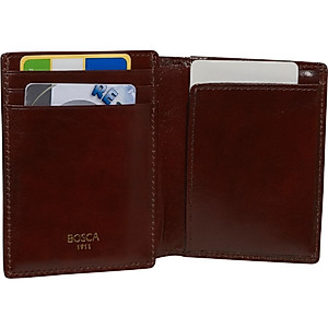 Bosca Old Leather Collection - Front Pocket Wallet Dark Brown Leather One Size