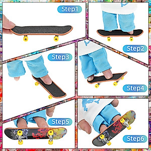 55 Pcs Mini Finger Toys Finger Skateboards Finger Bikes Finger Scooter Finger Pants Mini Swing Board Bicycle Lock Finger Replacement Wheels Tools Traffic Signs for Movement Party Favors Accessories