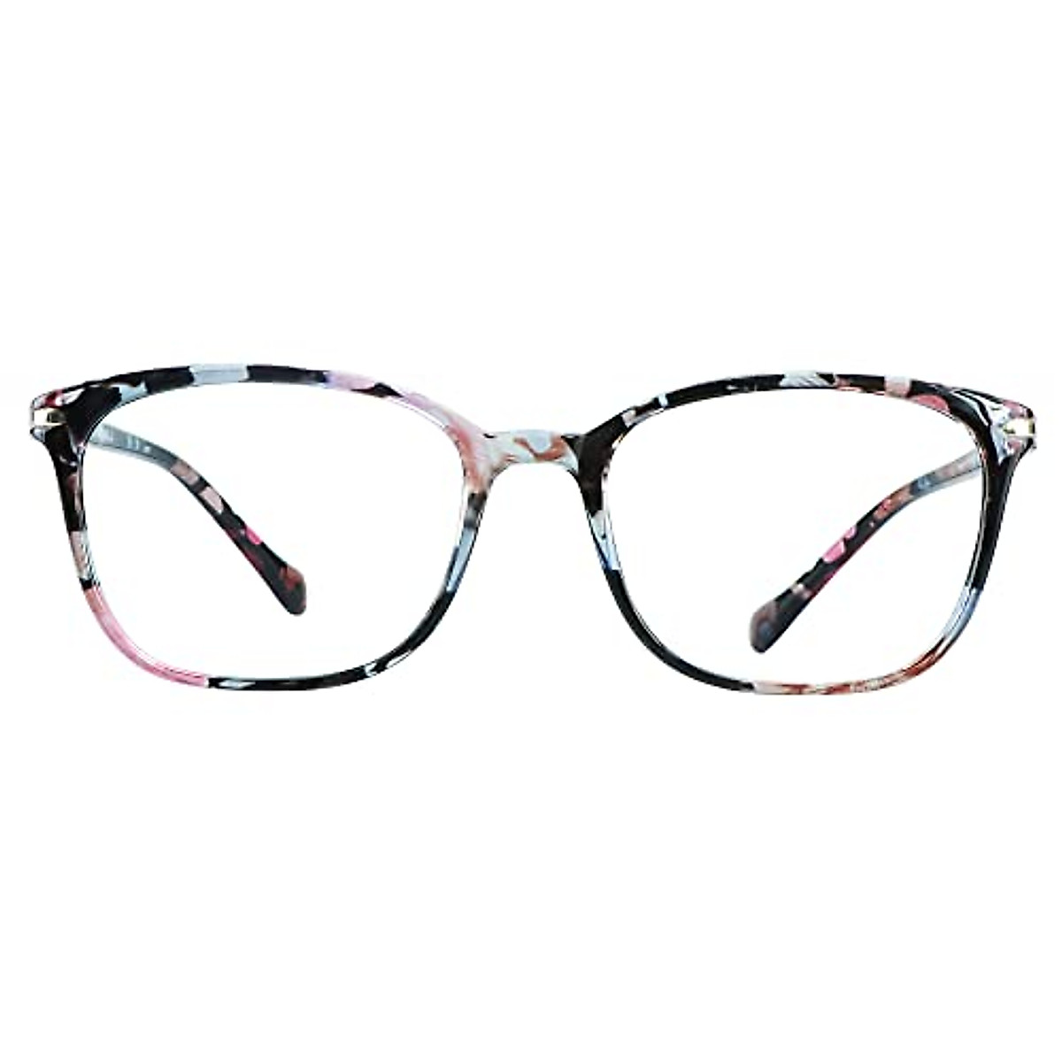 VisionGlobal Blue Light Blocking Glasses for Women, Anti Eyestrain, Computer Reading, TV Glasses, Stylish Square Frame, Anti Glare(No Magnification)