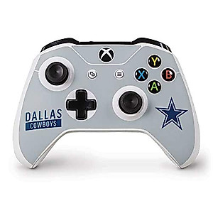 Skinit Decal Gaming Skin Compatible with Xbox One S Controller - Officially Licensed NFL Dallas Cowboys Silver Performance Series Design