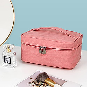 HIJJMAXX Makeup bag travel cosmetic bag makeup organizer bag travel make up bag Waterproof make up organizer bag makeup bags for women Girls.(Pink)