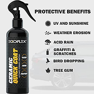 EGOFLEX Ceramic Coating for Cars Paint Sealant Detailing Spray - Automotive Wax & Polish Waterless Wash Hydrophobic SiO2 Top Clear Coat Crystal Shine for Car, SUV, Motorcycle, RV, Boat, Yacht 8 Fl Oz