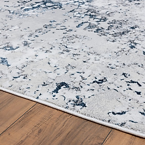 Dara Antik Abstract Pattern Blue 5x7 Contemporary Modern Area Rug