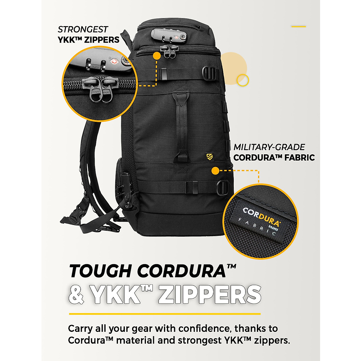 TradeSmart Range Backpack for Handguns, Ammo & Shooting Gear with 3 Lockable Compartments, Ear & Eye Protection Kit Optional