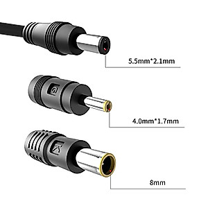 Goupchn Solar Panel Connector to DC 5.5mmx2.1mm Adapter Extension Cable 16 AWG 4.59ft/1.4m with DC 8mm, DC 4mmx1.7mm Adapter for Portable Power Station, Solar Generators