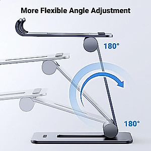 UGREEN Cell Phone Stand Desk Phone Holder Compatible with iPhone 15 14 13 12 Pro Max 11 XS Max XR X 8 Plus, Fully Adjustable Foldable Desktop Aluminum Smartphone Stand