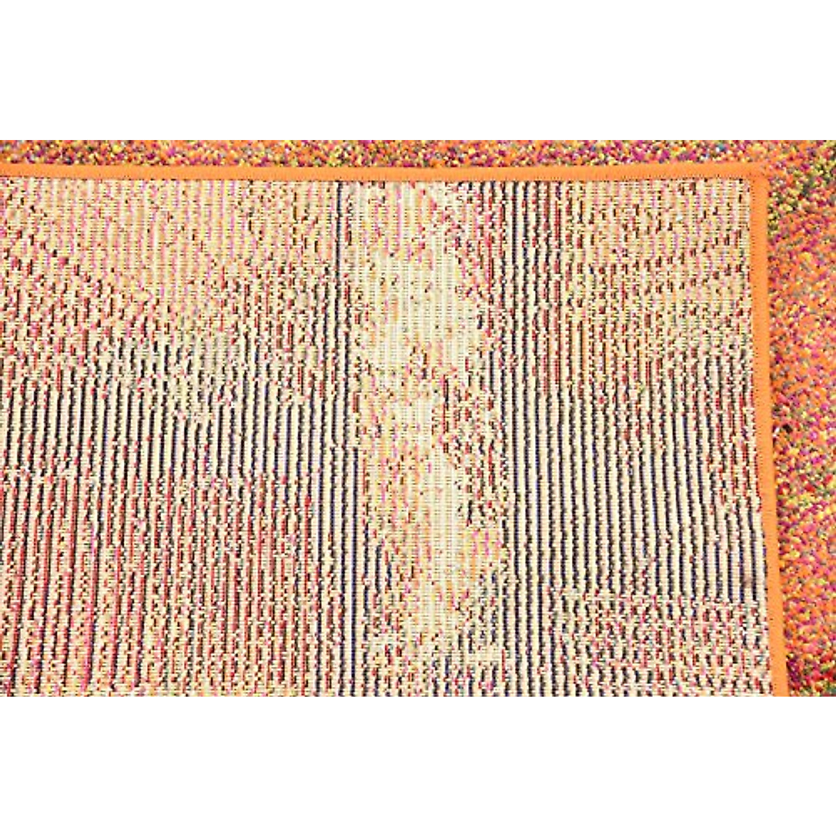 Unique Loom Estrella Collection Rustic, Distressed, Modern, Abstract Area Rug, 5 ft x 8 ft, Orange/Black