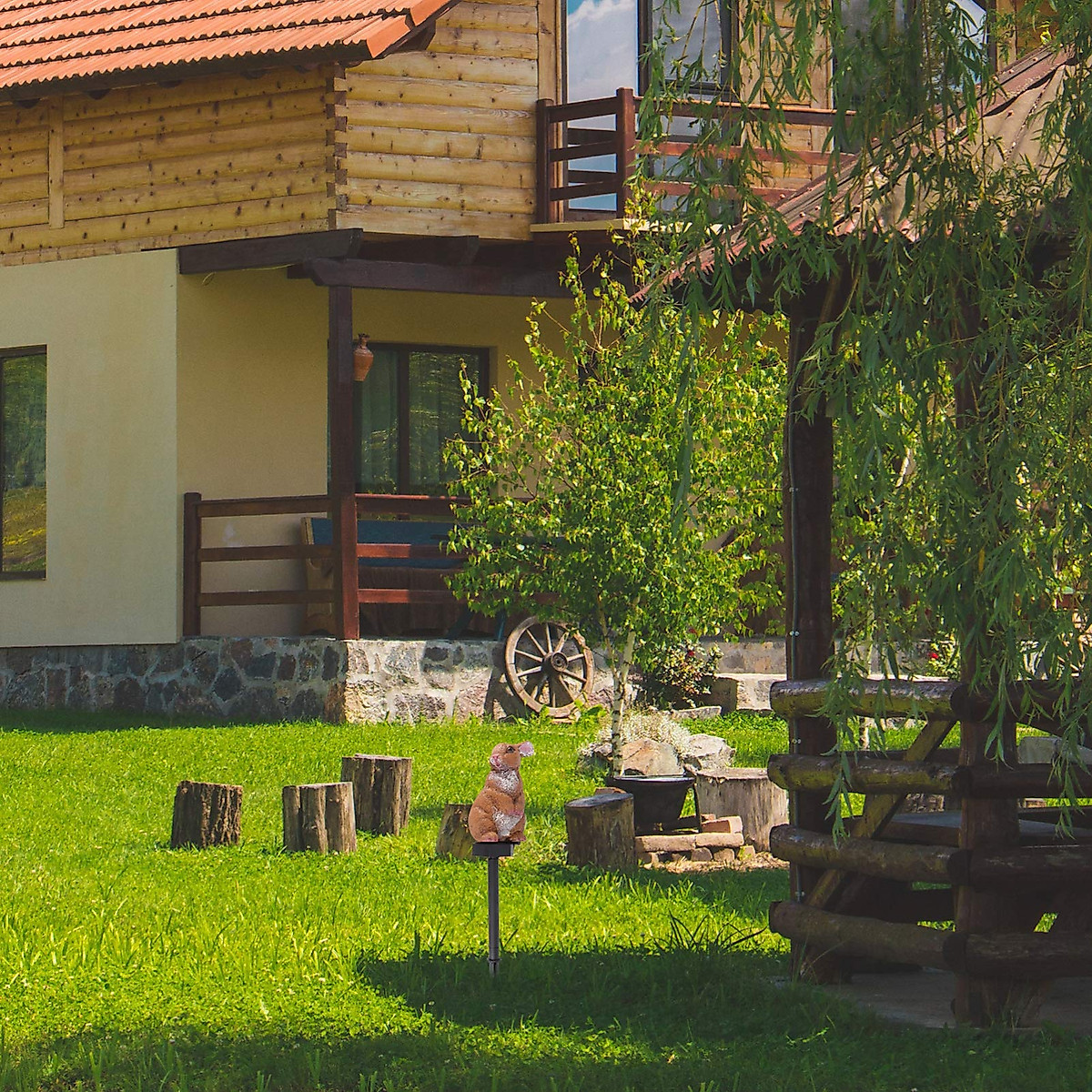 Uonlytech 1pc Rabbit Ground Lamp Solar Lawn Light Decorative Light Walkway Light Waterproof Solar Light Yard Lamp Waterproof Lamp Waterproof Garden Lamp Solar-Powered Light Landscape Lamp