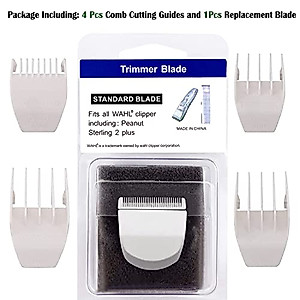 Audoc 2 Pack White Professional Peanut Clipper/Trimmer Snap On Replacement Blades #2068-300 Fits Compatible with Professional Peanut Hair Clipper