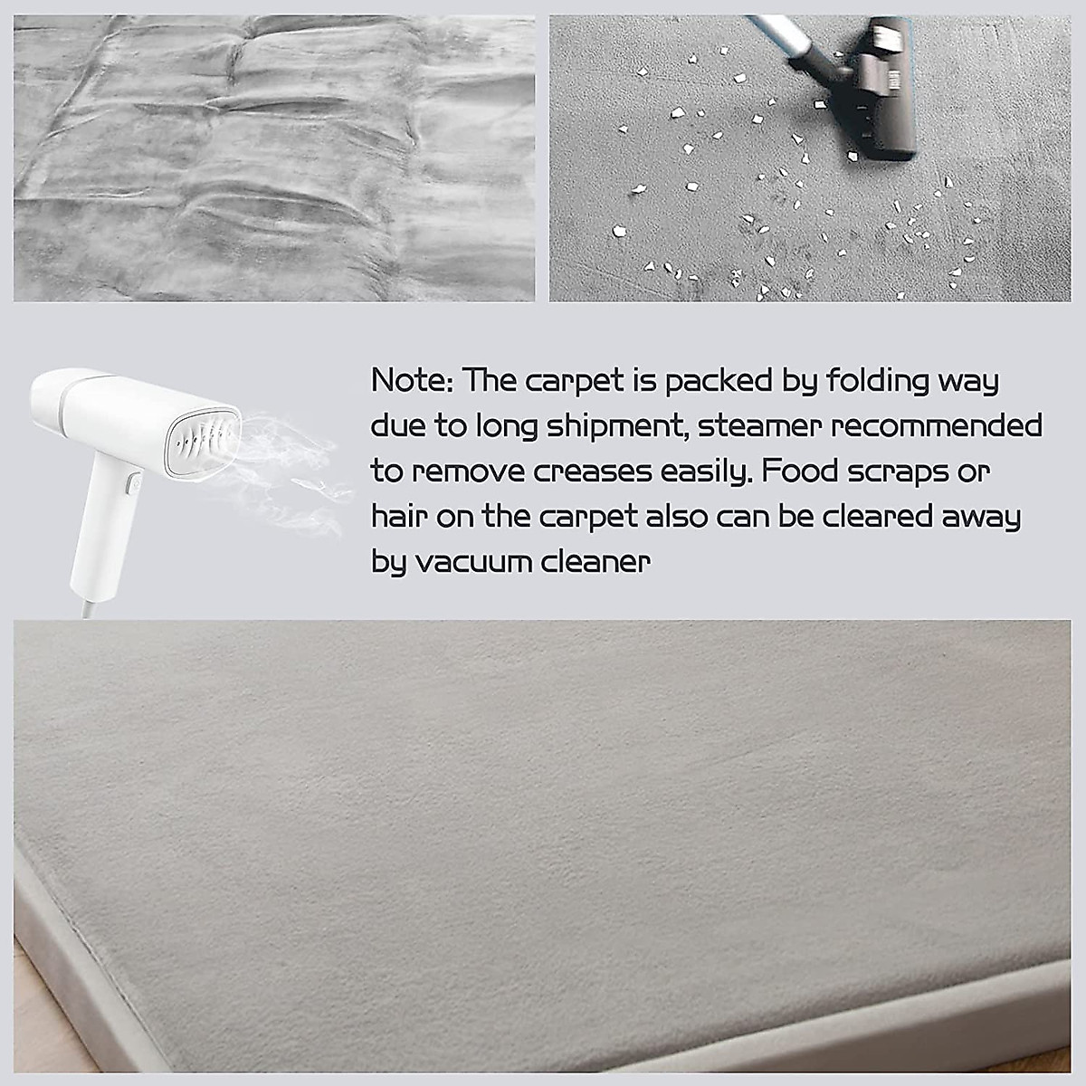 MAXYOYO Baby Play Mat, 1.2" Thick Memory Foam Soft Padded Carpet with Non-Slip Backing, 5x7 ft Japanese Tatami Rug Living Room for Kids, Toddler, Children, Nusery(Grey)