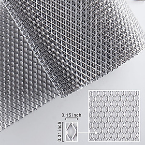 6 inch x 50 feet Aluminum Gutter Guard, Leaf Filter Gutter Protection Roll Aluminum Gutter Mesh for Leaves, Twigs, Branches.