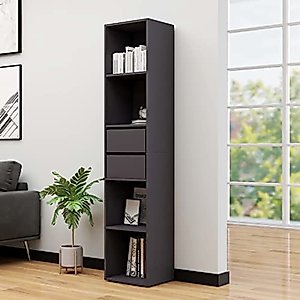 Book Cabinet Storage File Rack Organizer for Filing Kitchen Bathroom Toilet Pantry Corner Home Holder Shelf Outdoor Indoor Wall Garage Lock Gray 14.2"x11.8"x67.3" Chipboard
