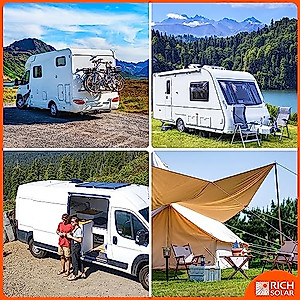 RICH SOLAR 100 Watt 12 Volt Portable Solar Panel All Black (100W Black Premium)