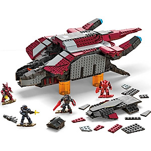 MEGA Halo Infinite Toys Vehicle Building Set, Banished Phantom Aircraft with 1214 Pieces, 4 Micro Action Figures and Accessories