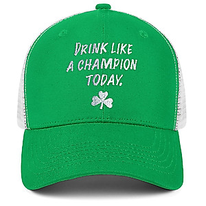 St. Patrick's Day Clover Baseball Cap Adjustable Trucker Hat Fashion Dad Hat Sports Hat St. Patrick’s Day Gift