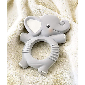 Lil' Llama Baby Elephant Teether - 100% Natural Rubber Teething Ring - Non-Toxic, BPA Free Elephant Teething Ring - Safe Cute Baby Teething Rings for Babies