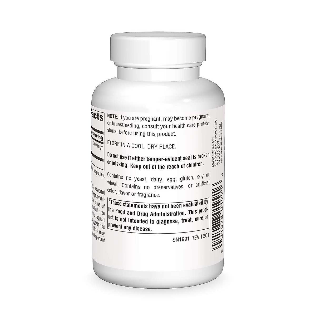 Source Naturals Proanthodyn Grape Seed Extract, Antioxidant Protection, Supports a Healthy Aging Brain*, 200 mg - 90 Capsules