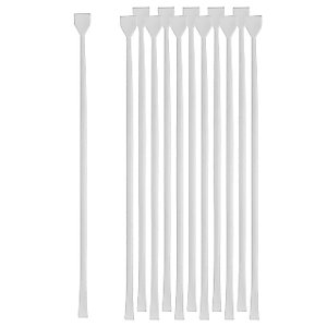 EISCO 12PK Lab Stirring Rods - Spatula Ends - Policeman Stir Rods - Cocktail Stirrers - Polypropylene Plastic