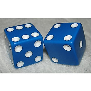 1" Huge Blue Opaque Dice Pair