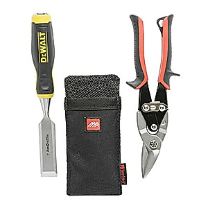 Diamondback Utility Sheath - Tool Belt Pouch for Utility Knife, Chisel or Jab Saw - Clip-On Utility Pouch Tool Holster - Multitool Sheath for Carpenters, Roofers, Framers & Drywallers (9.5"x1.75"x7")
