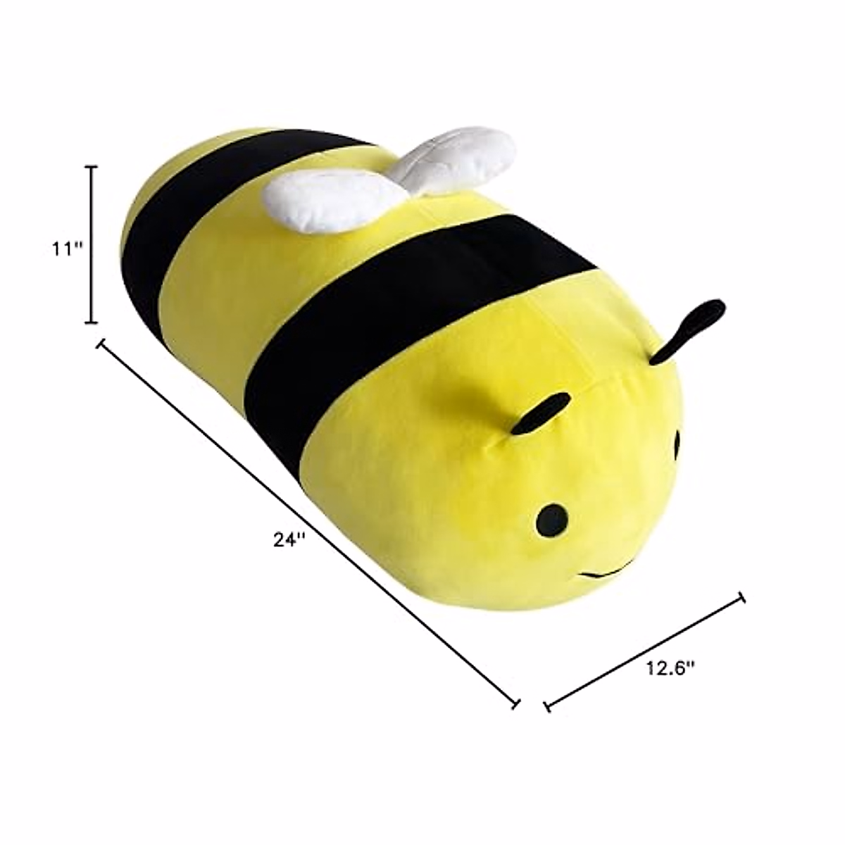Pineapple Bee Plush Pillow, Giant Stuffed Animal Bee Plushie, Cute Stuffed Bee Plush Toy Birthday Gifts for Girls & Kids (24 inch)