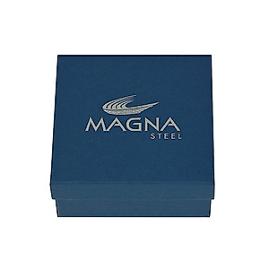 Magna Steel Men's Stainless Steel Rock Electric Guitar Bass Pendant Necklace with 24" 3mm Rolo Chain (Blue)