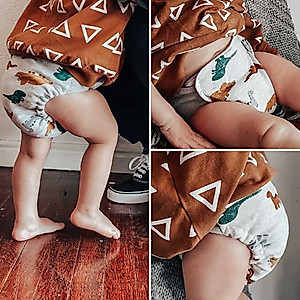 BIG ELEPHANT Baby Cloth Diaper Cover - 4 Pocket Diaper Case with 4 Color Changing Inserts Adjustable Reusable