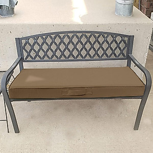 Faible Poisson Outdoor Bench Cushion and Replacement Cover, 60 x 18 Inch Waterproof Porch Swing Cushions with Handle and Anti-Slip Straps for Garden Patio Furniture