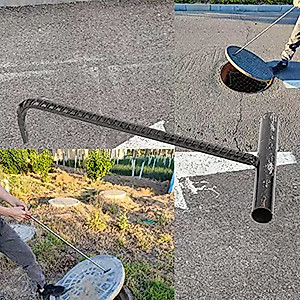 DOITOOL Stainless Steel T Hook Manhole Cover Hook T- Handle Meat Boning Hook Spring Pull Hook Lift Hooks for Kitchen Butcher Shop Restaurant BBQ Tool