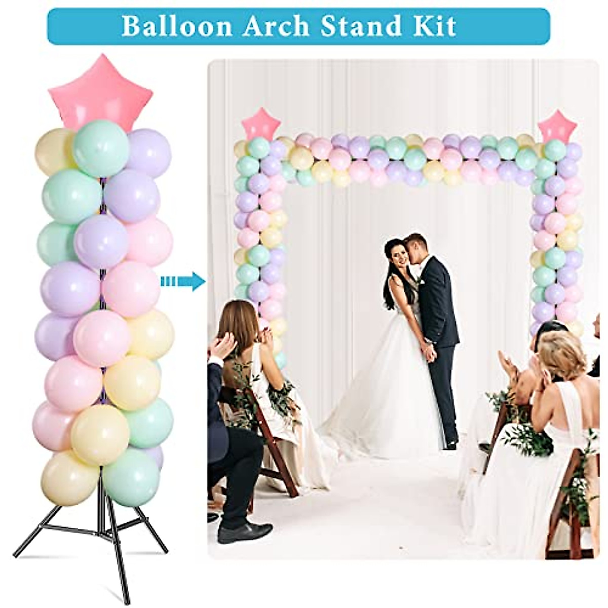 Professional Backdrop Stand for Parties, SoftTime Adjustable Backdrop Stand Kit 7x6.5Ft, Heavy Duty Background Banner Stand Backdrop for Photoshoot Photo Video Studio Balloon Party Decorations