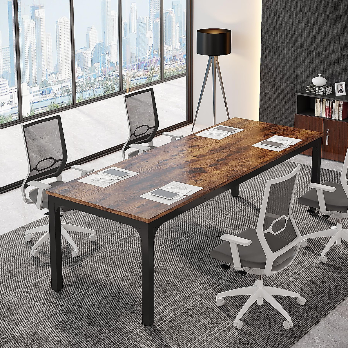 Tribesigns 6.5FT Conference Table, 78.7 Inche Rectangle Meeting Seminar Table, Large Business Tables for 6-8 People (Only Table)