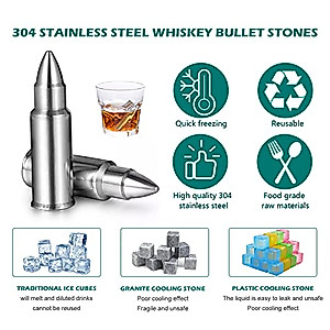 Whiskey Stones, for Men Him Husband Father Dad Boyfriend Guys,Birthday Gift Ideas, Gadgets for Men Brother Him,Whiskey Gifts for Men,Cool Stuff, Stocking Stuffers for Men Adults