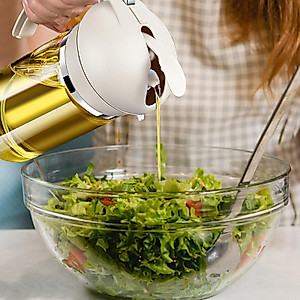 ERICAT Oil Spray Bottle, 2 in 1 Spraying and Pouring Oil Bottles, 550ml Large Capacity with Scale, Oil Sprayer Mister Dispenser, Refillable Food Grade Oil Vinegar Spritzer Sprayer Bottles for Kitchen