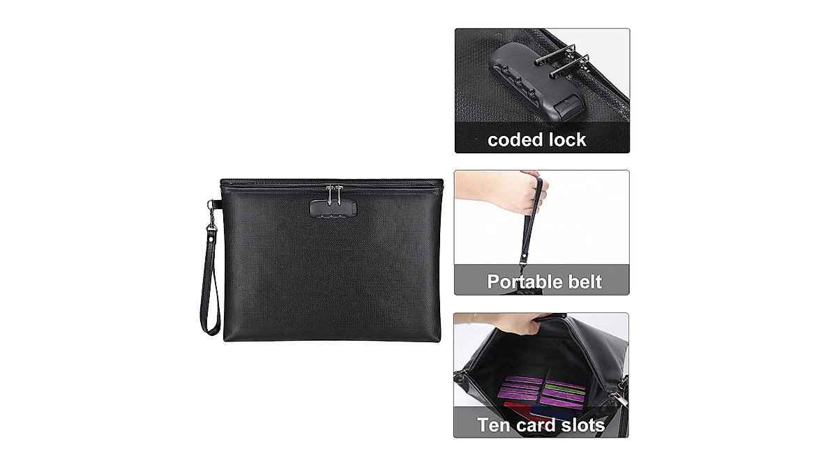 Fireproof Document Bag with Lock - Protect Your Valuables Safely