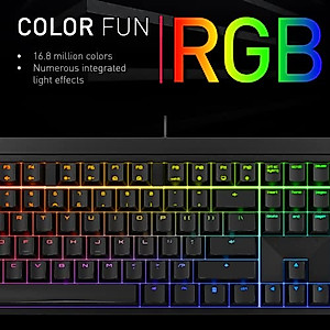 Cherry MX 2.0S Wired Gaming Keyboard with RGB Lighting Different MX Switching Characteristics: MX Black, MX Blue, MX Brown, MX RED and MX Silent RED (White - MX Silent Red Switch)