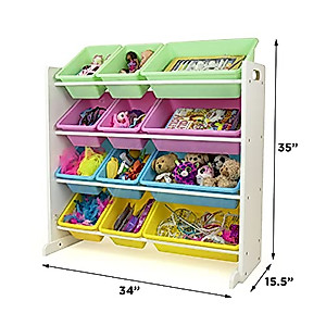 Humble Crew, White/Pastel Kids' Toy Storage Organizer