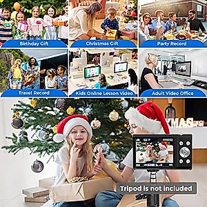 Digital Camera, RUAHETIL Autofocus FHD 2.7K 48MP Vlogging Camera for Kids, 16X Zoom 2 Charging Modes Kids Compact Camera Point and Shoot Camera for Kids Teens Students（Black）
