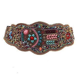 idealway Bohemian Women Belt Ethnic Strech Beaded Adjustable Waist Belly Chain Body Jewelry