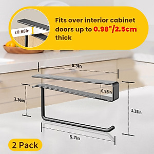 Amawarm 2 Pack Tumbler Lid Organizer, Under Cabinet Cup Lid Holder for Yeti Insulated Mug/Stanley Insulated Mug/Simple Modern Insulated Mug Lid, No Gluing, No Drilling, Up to 10 Lids (Black)