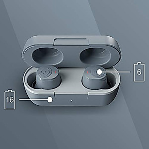 Skullcandy Jib True In-Ear Wireless Earbuds, 22 Hr Battery, Microphone, Works with iPhone Android and Bluetooth Devices - Chill Grey