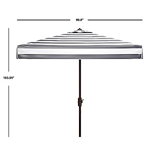 Safavieh PAT8403A Outdoor Elsa Fashion Line Black and White 7'6" Square UV Protected Umbrella