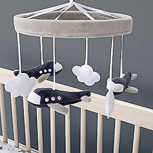 Sammy & Lou Airplane Baby Crib Mobile with Music, Crib Mobile Arm Fits Standard Crib Rail