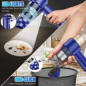 Bug Vacuum Catcher,Spider Killer Insect Catcher with LED Lights,Cordless Handheld Vacuum Cleaner for Car Bug Catcher Indoor with USB for Stink Bug,Moth,Spider Strong Suction Bug Sucker for Home,Office