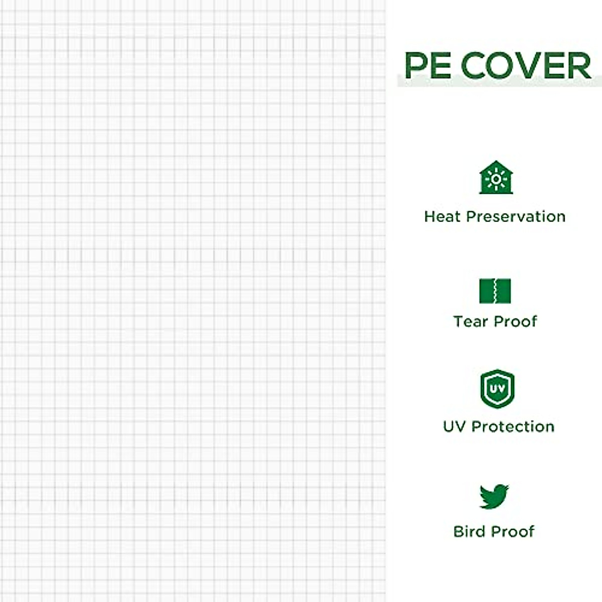 Outsunny 6' x 3' x 3' Portable Mini Greenhouse Outdoor Garden with Large Zipper Doors and Water/UV PE Cover, White