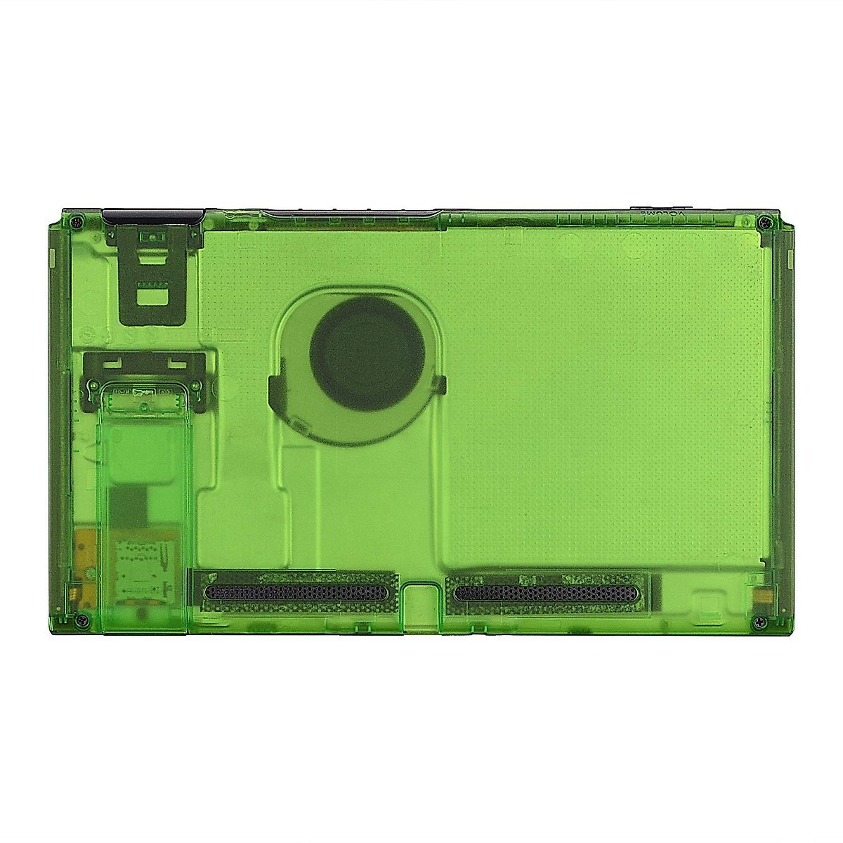eXtremeRate Back Plate for Nintendo Switch Console, NS Joycon Housing Shell (D-Pad Version) with Full Set Buttons, DIY Replacement Shell for Nintendo Switch - Transparent Clear Green