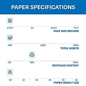 Hammermill Colored Paper, 20 lb Blue Printer Paper, 8.5 x 11-1 Ream (500 Sheets) - Made in the USA, Pastel Paper, 103309R