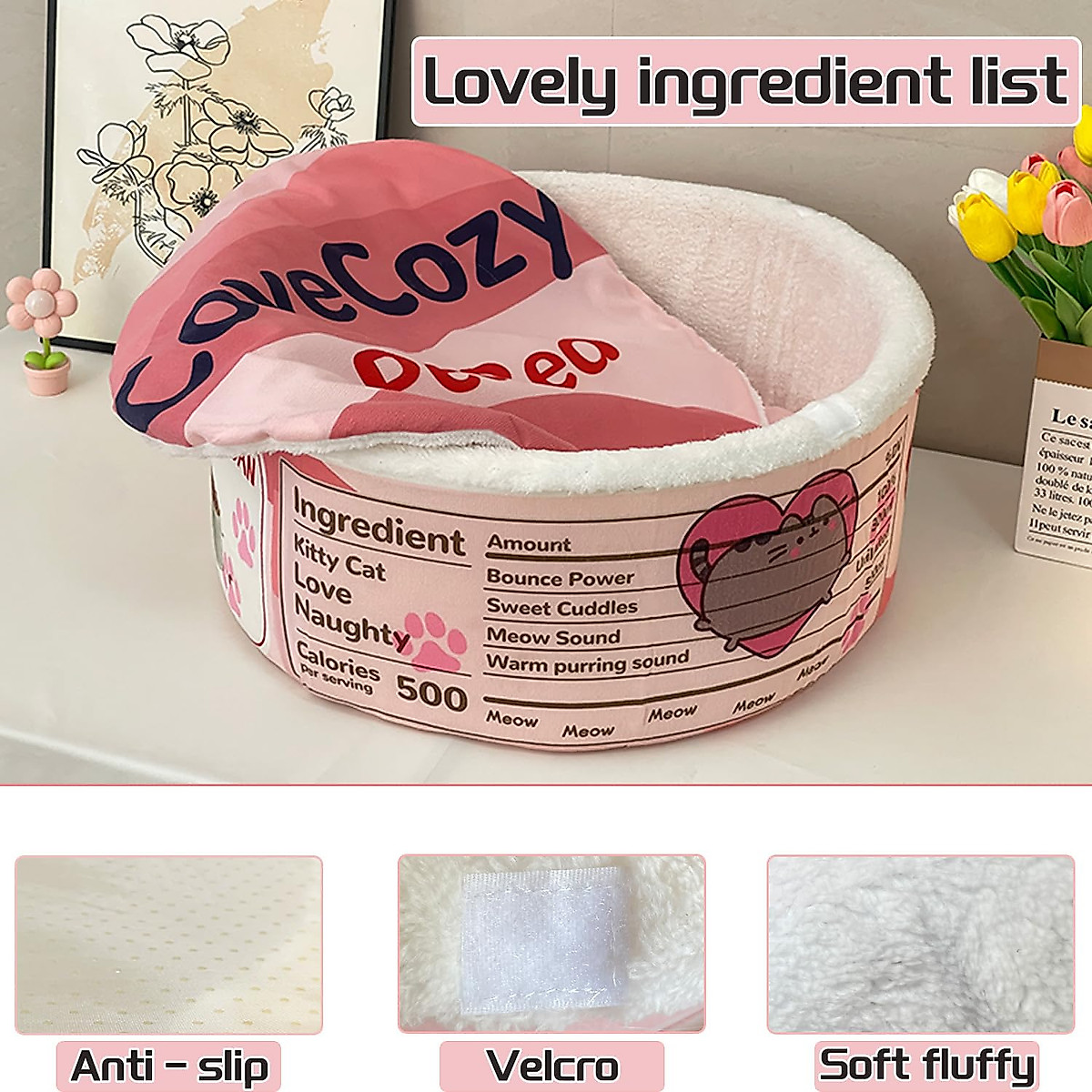 CoveCozy Cat Bed for Indoor Cats, Cat Can Bed, Removable Washable Cushion for Small Medium Large Cats, Keep Warm and Super Soft Creative Plush Pet Nest