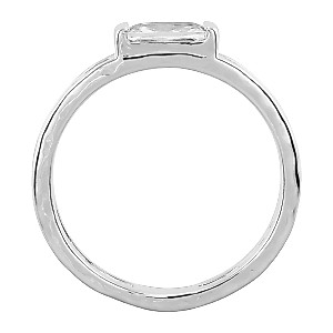Silpada 'Baguette Stack' Cubic Zirconia Ring in Sterling Silver, Size 8, Size 8