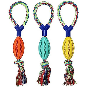 Dog Ball Rope Toy Interactive for Medium Dog for Treat Dispensing, Durable Dog Balls for Teeth Cleaning/IQ Training (Not for Aggressive chewers)