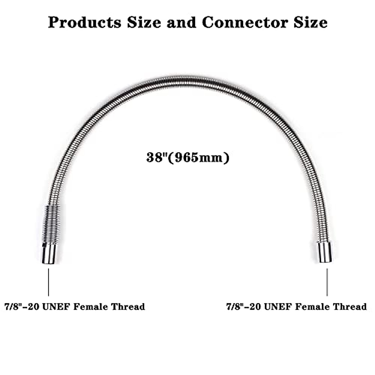TBER Commercial Pre-rinse Sprayer Hose Replacement Kit for Pre rinse Faucet with 7/8”-20 UN Female Ends, 38” Flexible Stainless Commercial Dish Sprayer Sink Hose